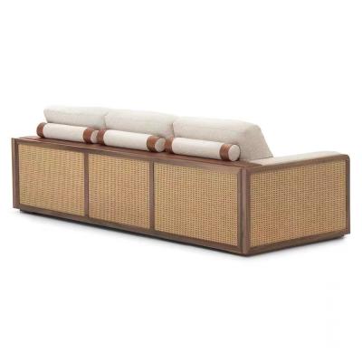 China wooden frame rattan woven backrest and armrest  Luxury Hotel Bedroom Furniture for sale