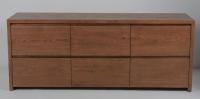 China Vintage Six Drawers Solid Walnut TV Stand Luxury Hotel Bedroom Furniture for sale