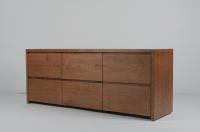 China Vintage Six Drawers Solid Walnut TV Stand Luxury Hotel Bedroom Furniture for sale
