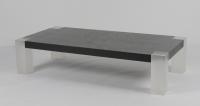 China Lucite Plinth Legs Living Room Coffee Table Natural Solid Walnut Top for sale