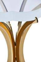 China Crystal Round Living Room Marble Coffee Table Golden Stainless Steel for sale