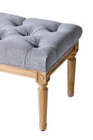 China Tufted Linen Fabric Living Room Ottoman Bench Solid Wooden Upholstered for sale