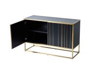 China Gold Stainless Steel Double Doors Metal Console Cabinet Luxury Style for sale