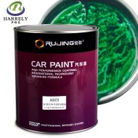 China 2K Yellow Phase Green Acrylic Automotive Paint Weather Resistant Car Refinish Paint 2:1:0.3 Mix Ratio for sale