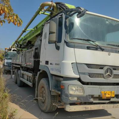 China Zoomlioon 17-Year Used Diesel Power Engine Concrete Pump Truck 49 Meters Green Arm Frame Chassis Negotiable Price Core Motor for sale