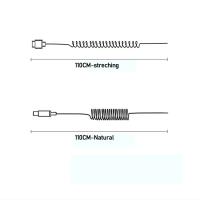 China Coiled Spring USB to 4 Tinned Bare Wires Cable - 1.1M Length for DIY Electronics & Raspberry Pi for sale