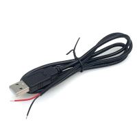 China 5V USB to Bare Wires Pigtail Cable 0.1-5M Length for LED Strips Raspberry Pi 0.5-10A Current for sale