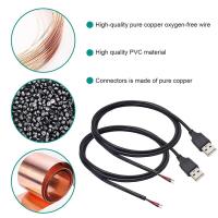 China 5V USB to Bare Wires Pigtail Cable 0.1-5M Length for LED Strips Raspberry Pi 0.5-10A Current for sale