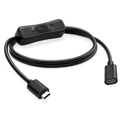 China USB Type C On/Off Switch Cable 0.3m with 5V 2A Output for Raspberry Pi LED Projects for sale