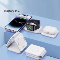China Magnetic 3-in-1 Foldable Wireless Charger with 15W Fast Charging for iPhone 12-15 Series for sale