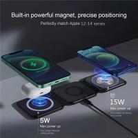 China Magnetic 3-in-1 Foldable Wireless Charger with 15W Fast Charging for iPhone 12-15 Series for sale