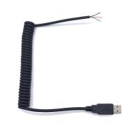 China Coiled Spring Wire USB to 4 Tinned Bare Wires Cable 1.1M for Raspberry Pi LED Strips DIY Electronics for sale