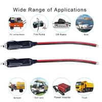 China 12V 24V 15A Fuse Car Cigarette Lighter Male Plug with Tinned Wire - 0.3m to 2m Length Options for sale