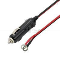 China 15A High Current DC Power Cable with Car Cigarette Plug to O-Type Terminal - 0.3M to 3M Length Options for sale