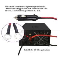 China 15A High Current DC Power Cable with Car Cigarette Plug to O-Type Terminal - 0.3M to 3M Length Options for sale