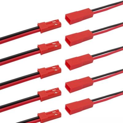 China 22AWG JST SYP 2 Pin Male to Female Connector Cable 100mm for LED Strips and RC Toys for sale