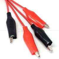 China 12V Double-Ended Alligator Clip Test Leads Cable - 1 Meter Length with 4 Clips for Electrical Testing for sale