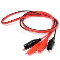 China 12V Double-Ended Alligator Clip Test Leads Cable - 1 Meter Length with 4 Clips for Electrical Testing for sale