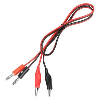 China 1M Alligator Clip to Banana Plug Test Lead Cable - Red & Black Color Coded for Multimeters and Circuit Testing for sale
