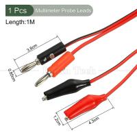 China 1M Alligator Clip to Banana Plug Test Lead Cable - Red & Black Color Coded for Multimeters and Circuit Testing for sale