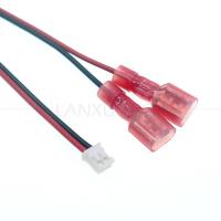 China Custom JST PH 2.0mm 2 Pin Connector to 6.3mm Spade Terminal Cable 22AWG for sale