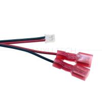 China Custom JST PH 2.0mm 2 Pin Connector to 6.3mm Spade Terminal Cable 22AWG for sale