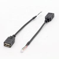 China USB A Female to JST 2-5 Pin Cable Assembly with 1.0-2.0mm Pitch Options and 0.2-2m Lengths for sale