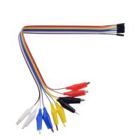 China 10 Pin Alligator Clip to Female Dupont Breadboard Test Lead Jumper Wires 0.2m for Raspberry Pi for sale