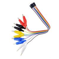 China 10 Pin Alligator Clip to Female Dupont Breadboard Test Lead Jumper Wires 0.2m for Raspberry Pi for sale