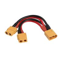 China 14AWG XT60 1 Male to 2 Female Y Splitter Extension Cable 100mm for RC Lipo Battery for sale