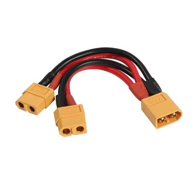 China 14AWG XT60 1 Male to 2 Female Y Splitter Extension Cable 100mm for RC Lipo Battery for sale
