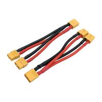 China 14AWG XT60 1 Male to 2 Female Y Splitter Extension Cable 100mm for RC Lipo Battery for sale