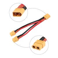 China 14AWG XT60 1 Male to 2 Female Y Splitter Extension Cable 100mm for RC Lipo Battery for sale