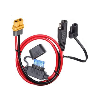 China XT60 Female to SAE Extension Cable 10AWG 1M with Fuse Holder for Solar Power Station for sale