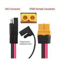 China 12AWG SAE to XT60 Connector Adapter Extension Cable 1M for Solar Generator Power Station Lipo Battery for sale