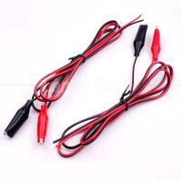 China 12v Black Red Electrical Test Leads Jumper Wire Alligator Crocodile Clips Cable for sale