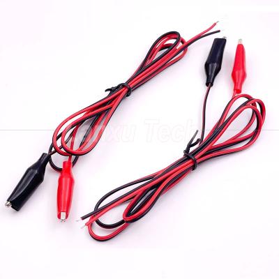 China 12v Black Red Electrical Test Leads Jumper Wire Alligator Crocodile Clips Cable for sale