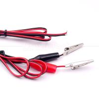 China 12v Black Red Electrical Test Leads Jumper Wire Alligator Crocodile Clips Cable for sale