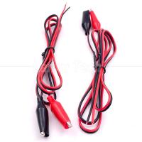 China 12v Black Red Electrical Test Leads Jumper Wire Alligator Crocodile Clips Cable for sale