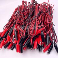 China 12v Black Red Electrical Test Leads Jumper Wire Alligator Crocodile Clips Cable for sale