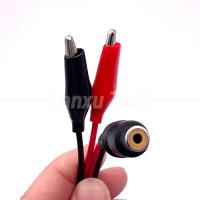 China RCA Female to Alligator Clips Cable 24AWG for Speaker Connections - 27cm Length with Custom 1M 5M 10M Options for sale