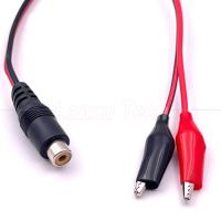 China RCA Female to Alligator Clips Cable 24AWG for Speaker Connections - 27cm Length with Custom 1M 5M 10M Options for sale