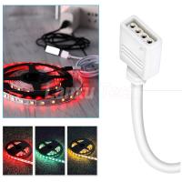 China Female to Female 4 Pin RGB Plug Connector Extension Cable for 5050 3528 2835 LED Strip Light 0.3m 1m for sale