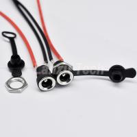 China Waterproof Screw Panel Mount DC Power Socket 5.5x2.1mm Jack Wires Cable for sale