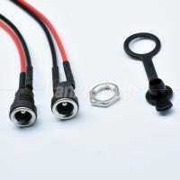 China Waterproof Screw Panel Mount DC Power Socket 5.5x2.1mm Jack Wires Cable for sale