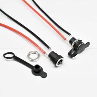 China Waterproof Screw Panel Mount DC Power Socket 5.5x2.1mm Jack Wires Cable for sale