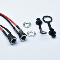 China Waterproof Screw Panel Mount DC Power Socket 5.5x2.1mm Jack Wires Cable for sale
