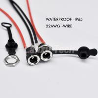 China Waterproof Screw Panel Mount DC Power Socket 5.5x2.1mm Jack Wires Cable for sale
