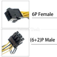 China GPU 6 Pin to Dual 8 Pin 18AWG PCI Express Power Supply Adapter Cable 20cm for sale
