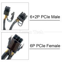 China Sleeved 18AWG Pure Copper Y Splitter 6 Pin to Dual 8 Pin PCIe Power Adapter Cable 20cm for GPU for sale